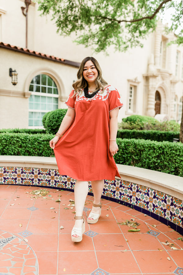 Dahlia Dress | Rust - Luna Antigua